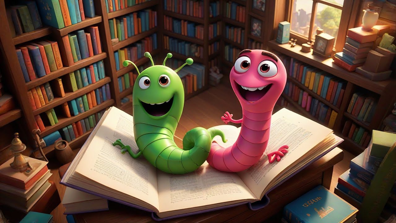 Three Wiggly Worms Hide in a Book | Funny Worm Song for Kids | Counting ...