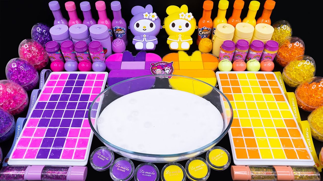 PURPLE & RED BUNNY Slime I Mixing Random into Glossy Slime I Satisfying ...