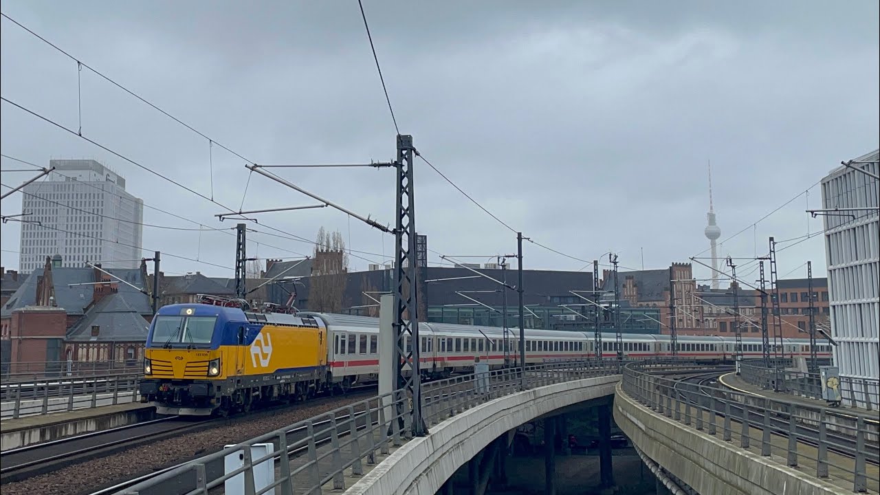 193 939 zieht IC 142 nach Amsterdam in den Berliner Hauptbahnhof (19.02.2024) - YouTube