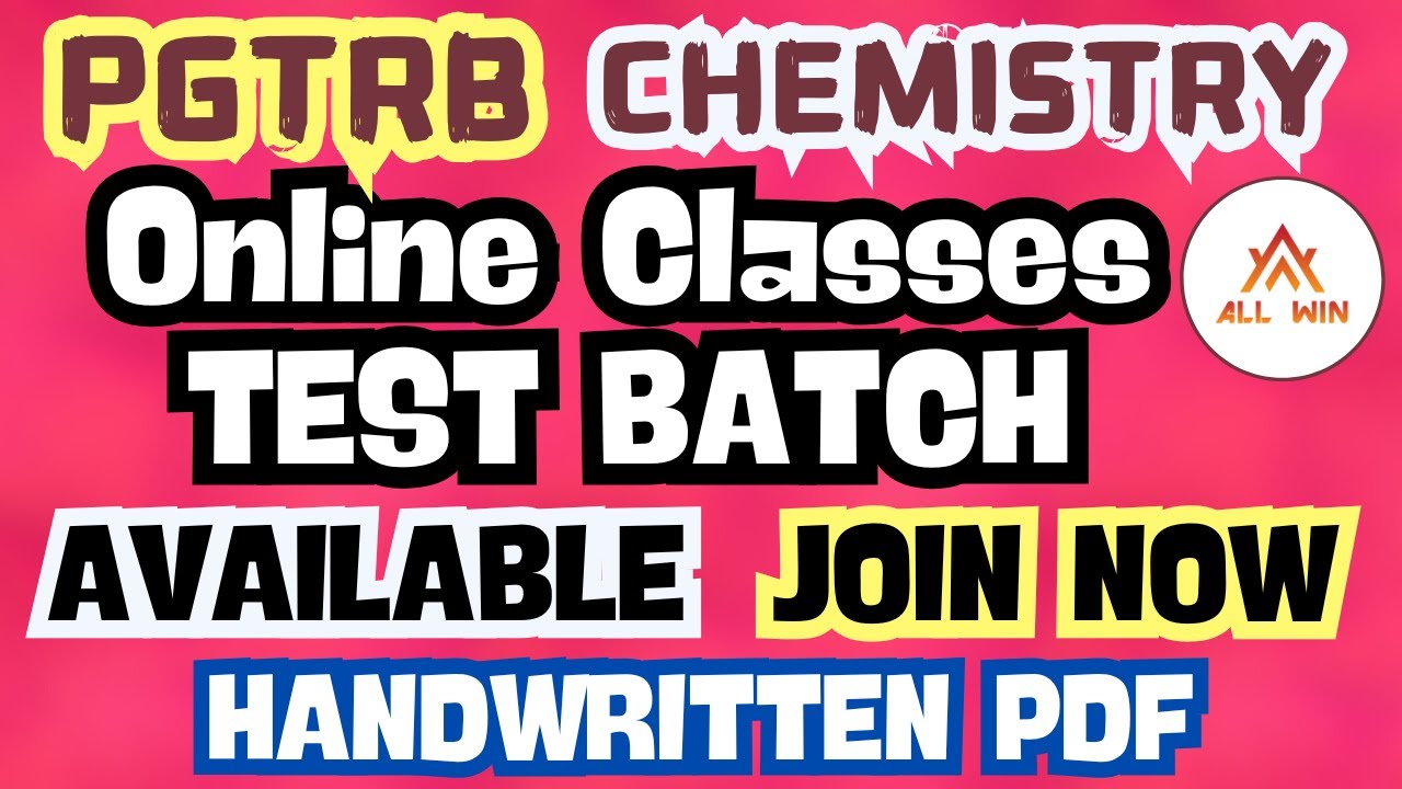 Online classes for PGTRB chemistry | new batch starts for new syllabus | Full Course details ...