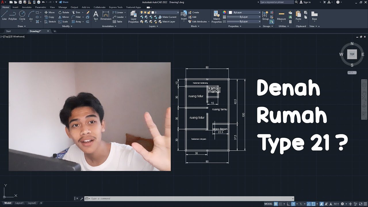 Denah Rumah Type 21 | Tutorial - YouTube
