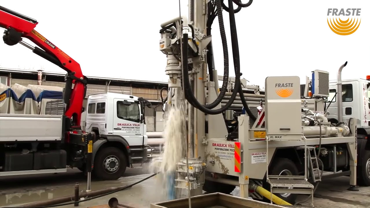 Fraste MULTIDRILL XL MAX at work, water well Drilling Rig - YouTube