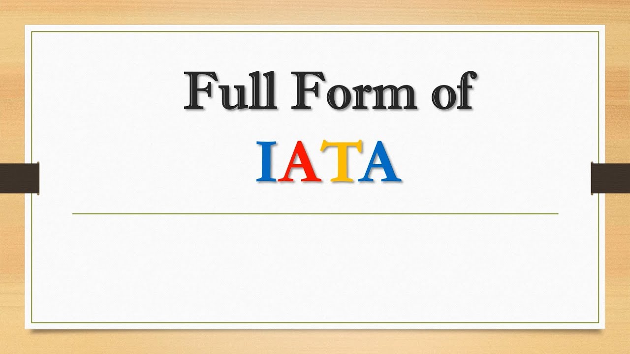 Full Form of IATA || Did You Know? - YouTube