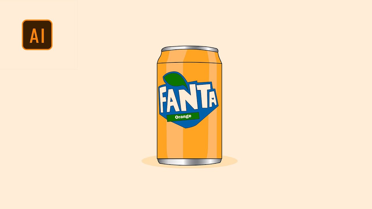 Adobe Ilustrator : how to make fanta vector - YouTube
