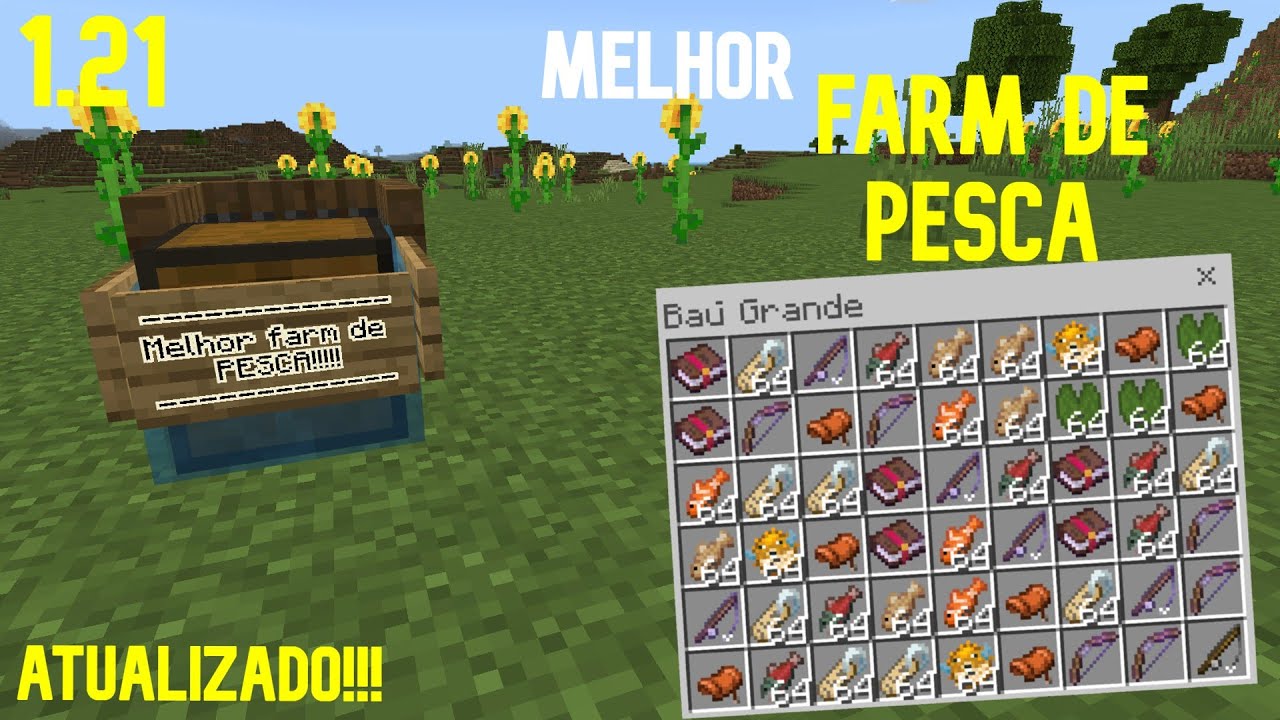 FARM de PESCA MAIS FÁCIL DO MINECRAFT BEDROCK!!! (1.21) - YouTube
