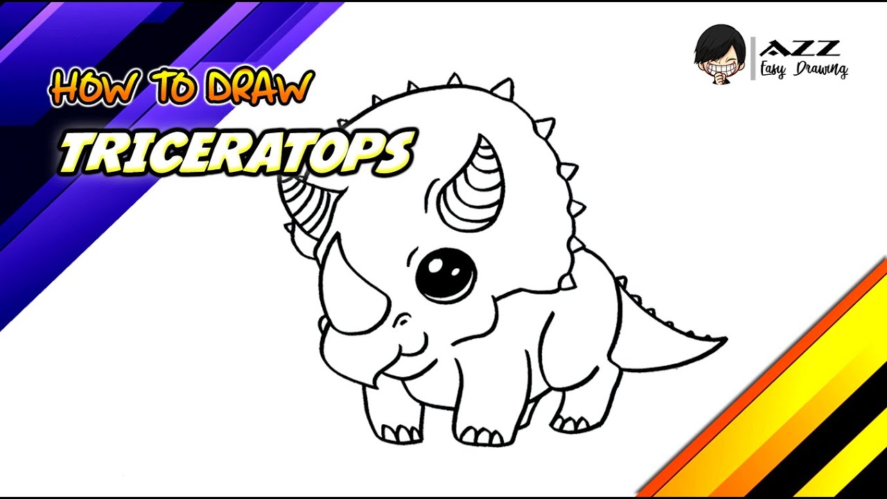 How to draw Triceratops step by step - YouTube