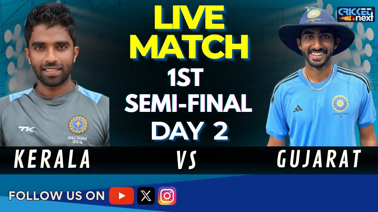 🔴LIVE: Kerala vs Gujarat Day 2 Live Score | KER vs GUJ Live | Ranji Trophy Live Match - YouTube