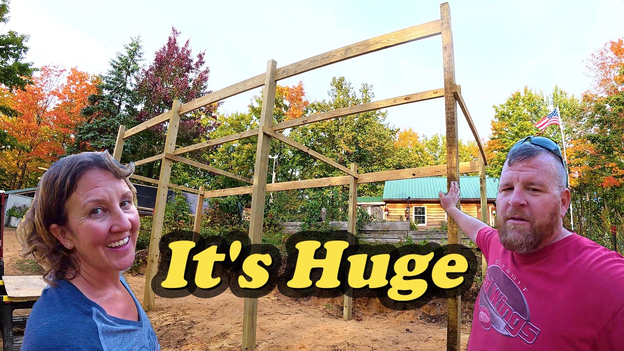 This Is MASSIVE! - Building A DIY Off Grid Greenhouse- Greenhouse Build ...