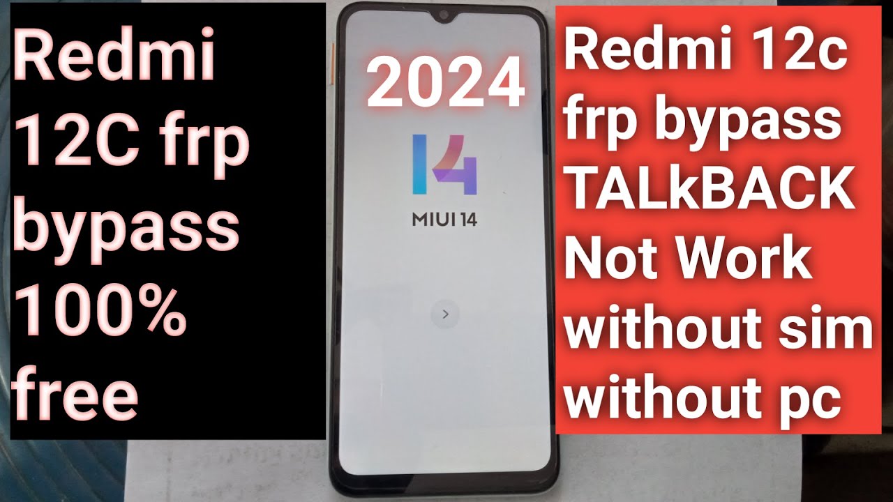 Redmi 12c Frp Bypass MIUI 14 Without Pc Redmi 12c MIUI 14 Frp Unlock ...