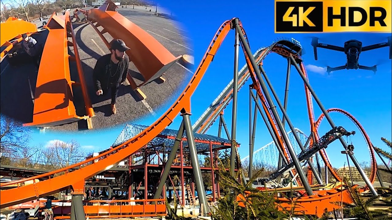 Iron Menace Construction UPDATE: Zero G Roll Complete! Dorney Park 4K HDR - YouTube