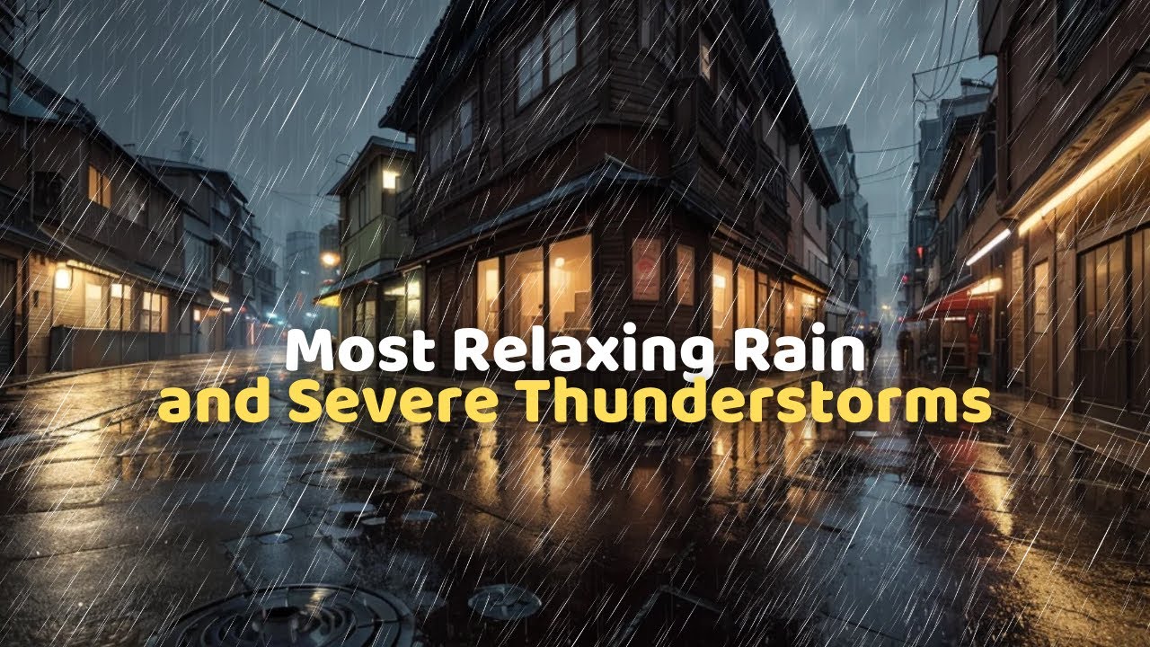 🛑Most relaxing severe thunderstorms for sleep🌧️heavy rain and ...