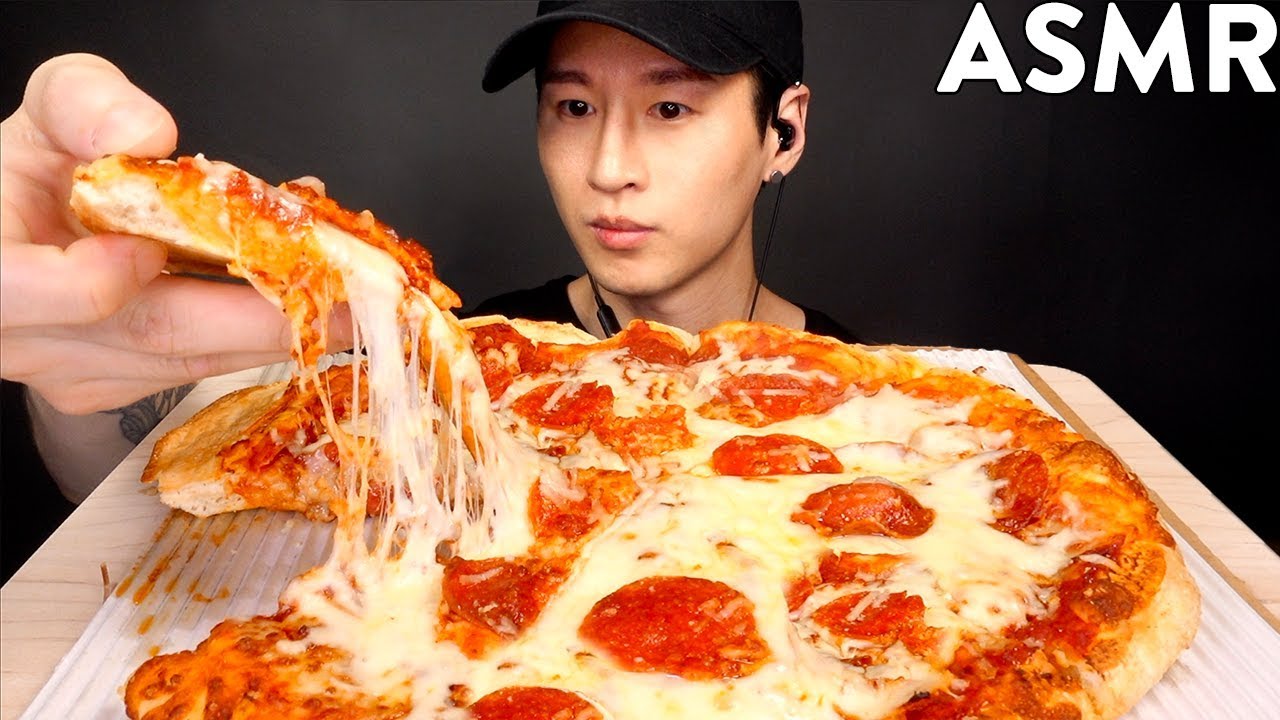 Asmr Extra Cheesy Pepperoni Pizza Mukbang No Talking Eating Sounds