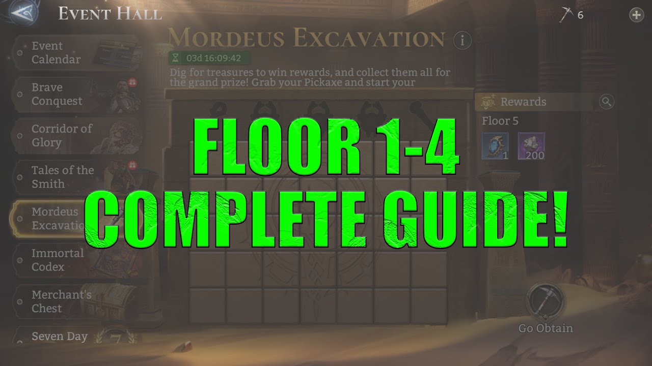 Mordeus Excavation | Floor 1 - 4 Guide [Watcher Of Realms] - YouTube