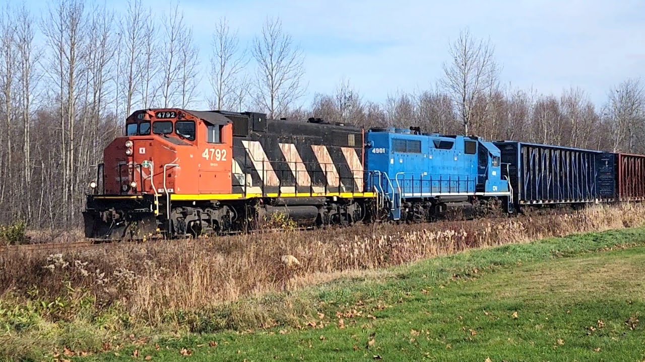 GP38-2W Leads Chipman Local Train CN 537 on Oct 31, 2022 - YouTube