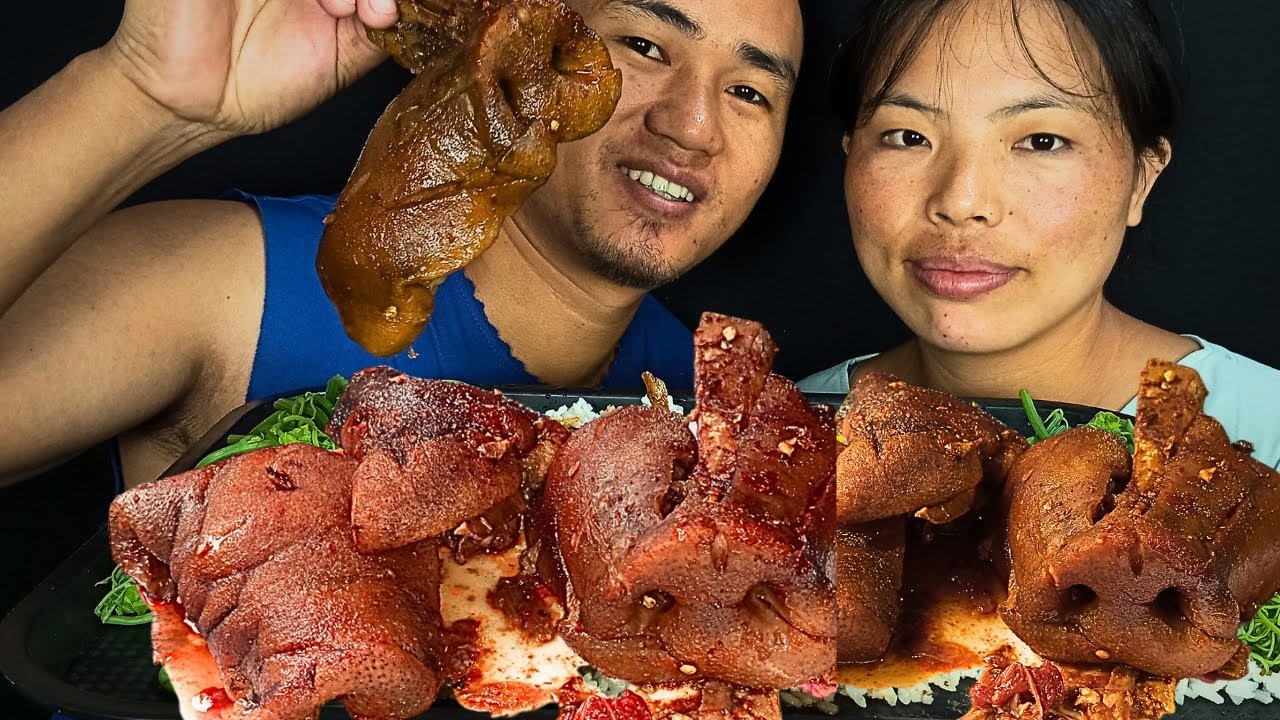 Pig Nose tender cooked at home - YouTube