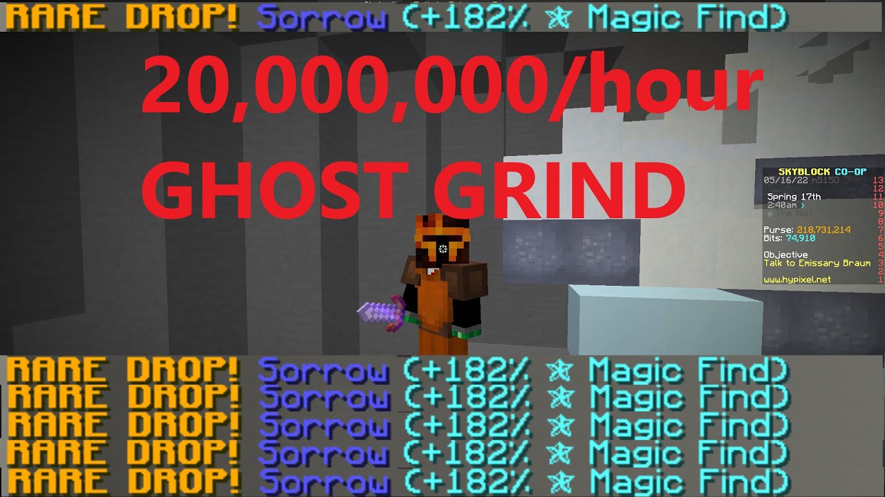 20mil/hour GHOST GRINDING, Crimson armor is insane for ghosts? Hypixel Skyblock - YouTube