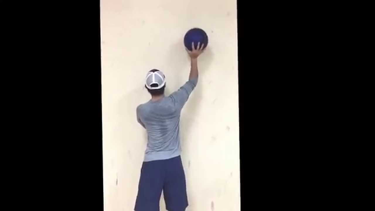 Med Ball Overhead Bounce - Shoulder Stability - YouTube