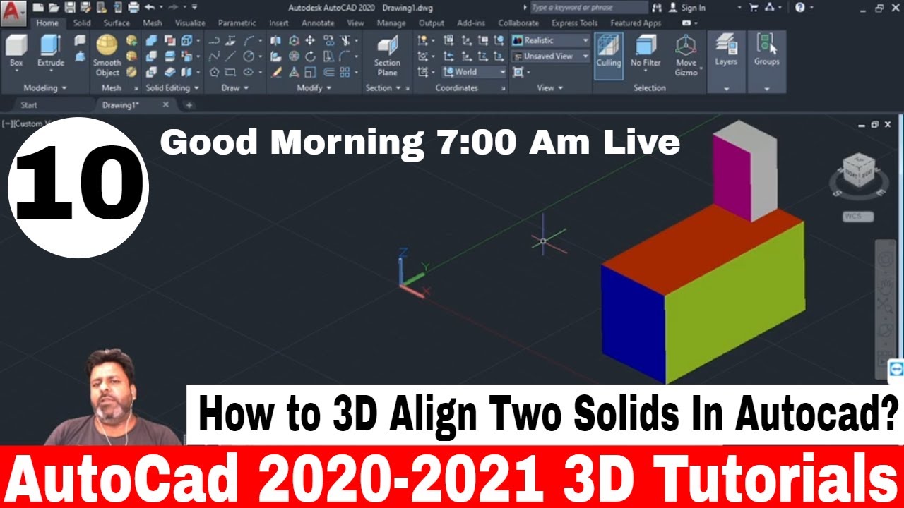 AutoCAD 2021 2022 3d Tutorial How To Align In AutoCAD With 3d Align Command In Autocad AutoCAD 2021 2022 3d Tutorial How To Align In AutoCAD With 3d Align Command In Autocad
