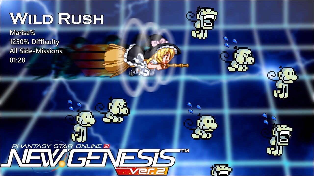 [PSo2:NGS] Wild Rush - Force1250% (01:28) Speedrun? (Marisa% meme run ...