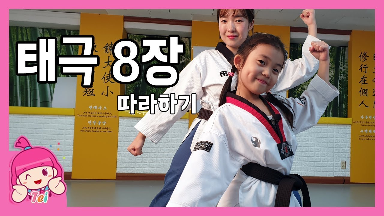 [태권도]품새 따라하기 '태극8장' 홈트레이닝 태권도 거울모드 TAEKWONDO.TEI - YouTube