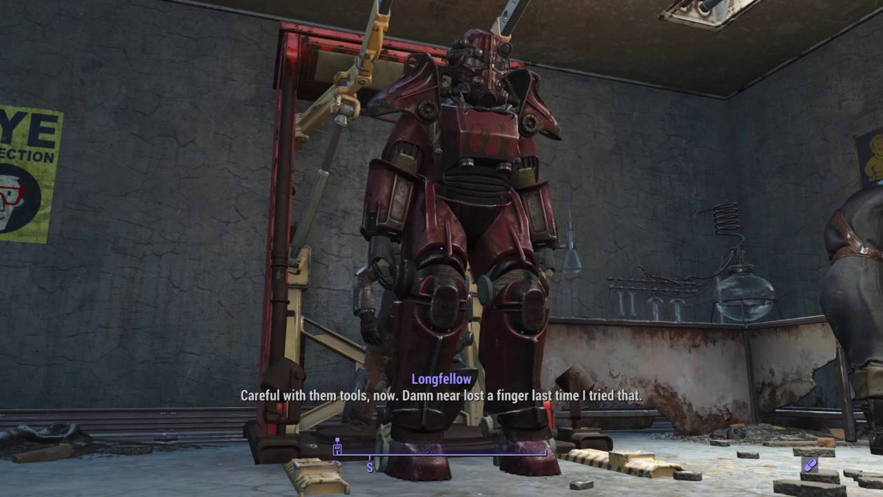 Fallout 4 power armor display and workbench - YouTube