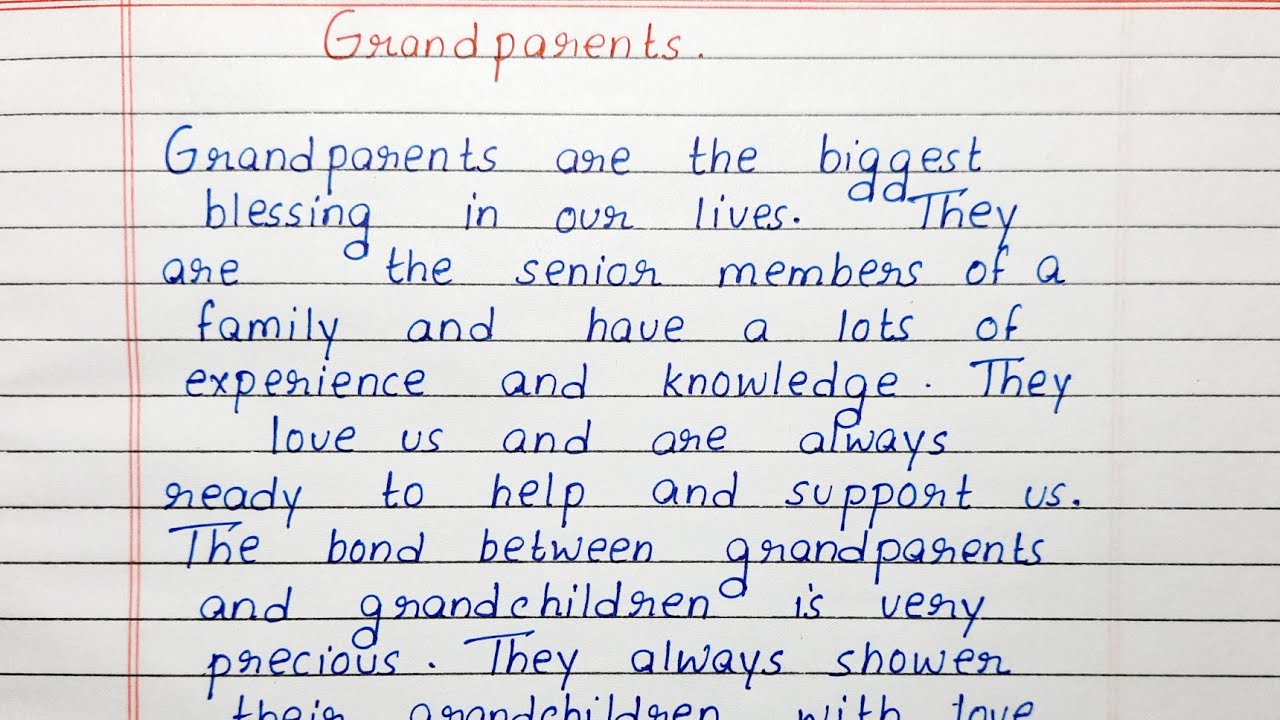 Write a paragraph on Grandparents | English - YouTube