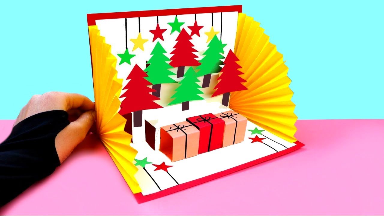 3D Christmas Pop Up Card | How to make a 3D Pop Up Christmas Greeting ...