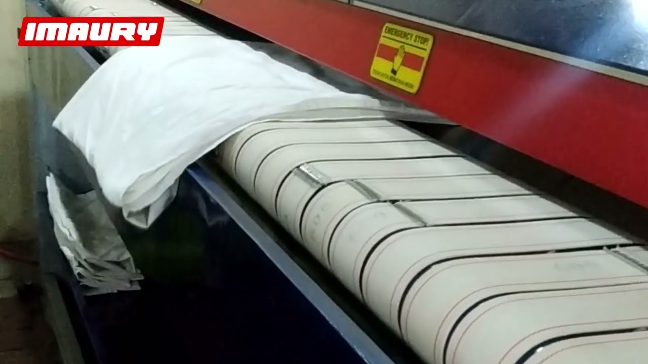 Proses Penggunaan Mesin Mangler / Flatwork Ironer IMAURY 320cm - YouTube