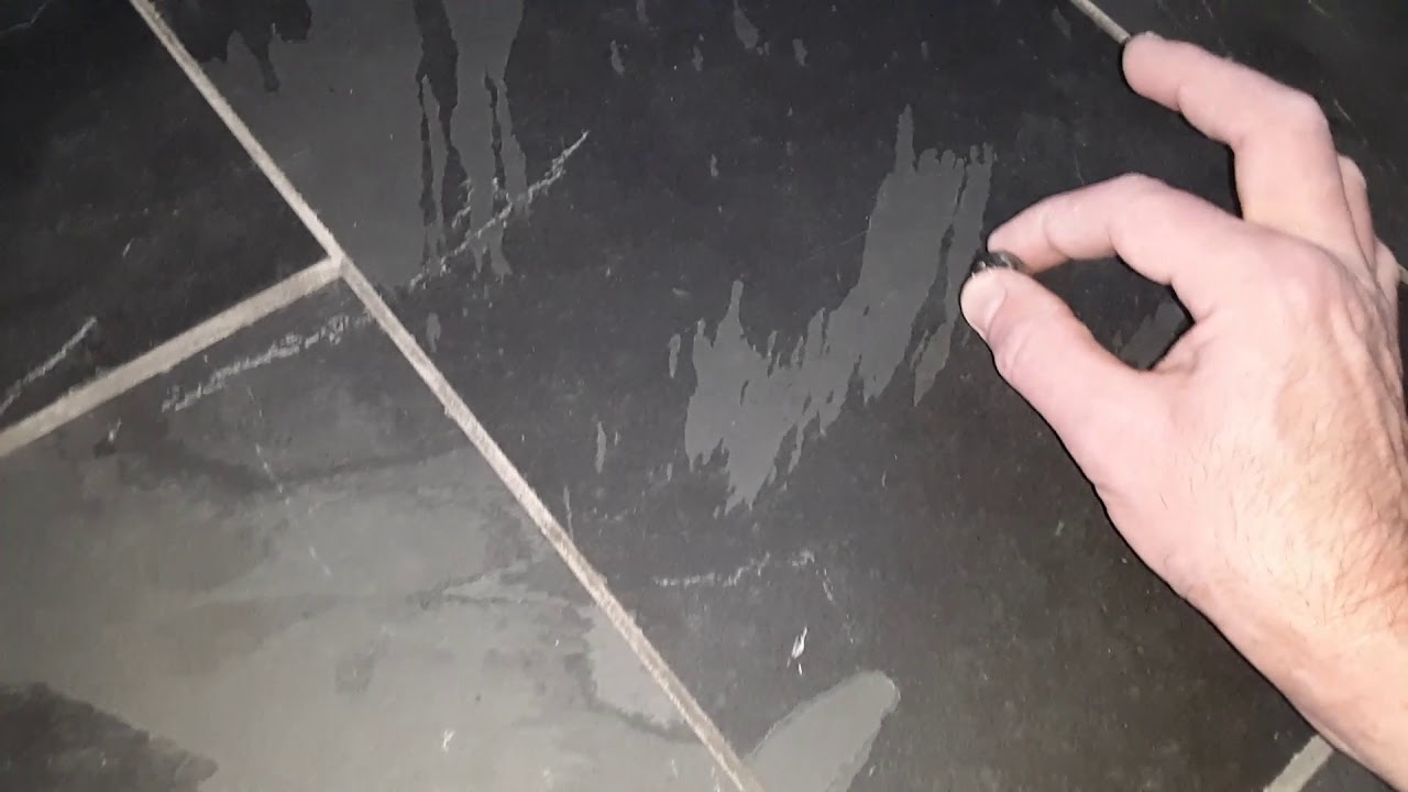📐🔨Floor tiles with hollow void sounds below on concrete slab. # ...