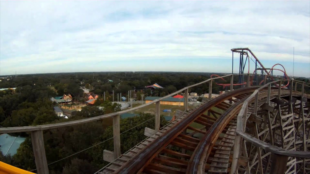 Gwazi Roller Coaster Front Seat POV On-Ride New GCI Trains Busch ...