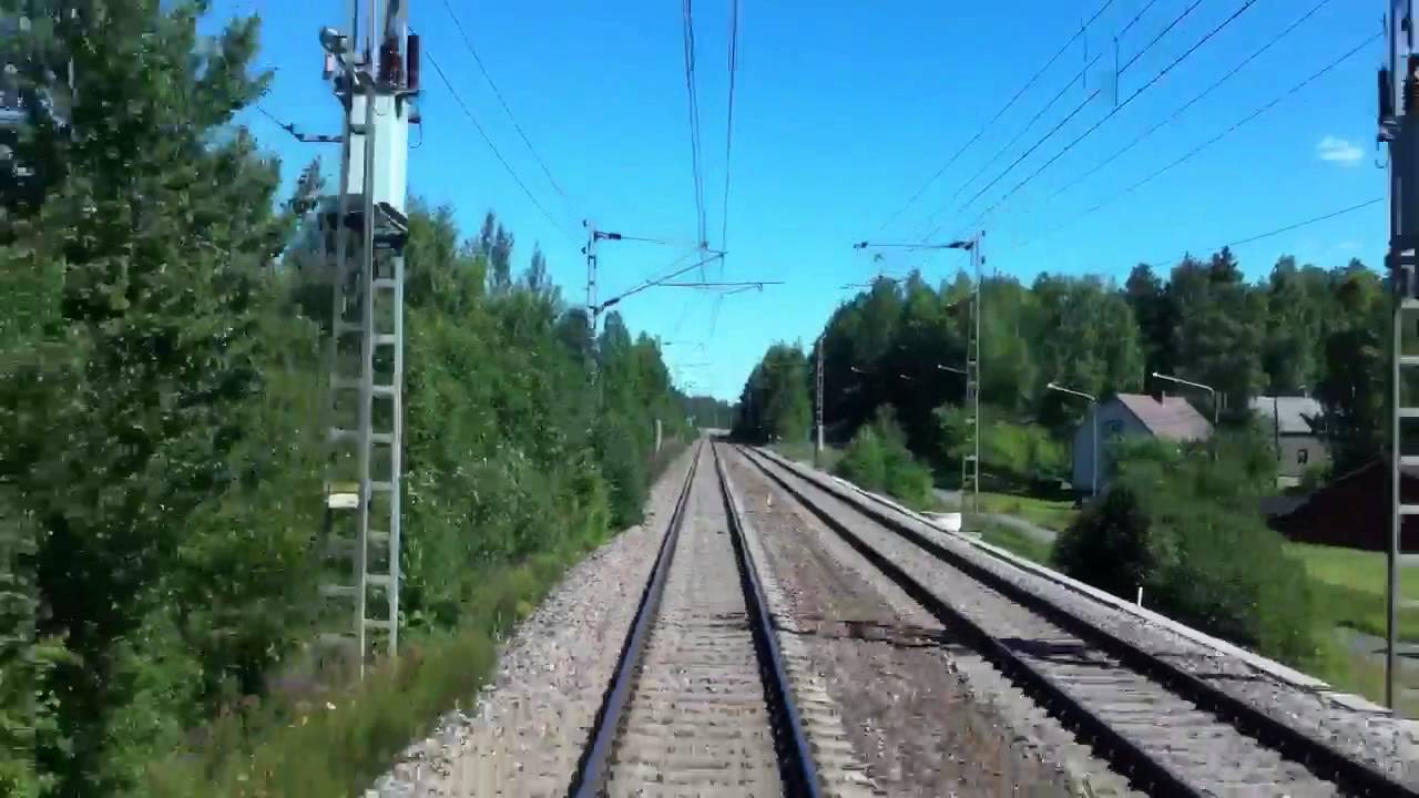 Finnish InterCity Train Rail View Leaving Kouvola - YouTube
