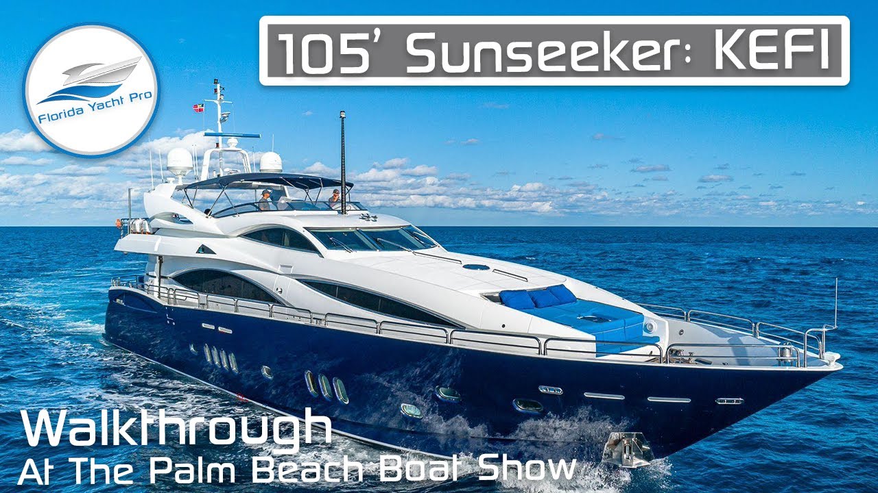 105ft Sunseeker Superyacht Million $ Walkthrough: 2021 Palm Beach Boat ...