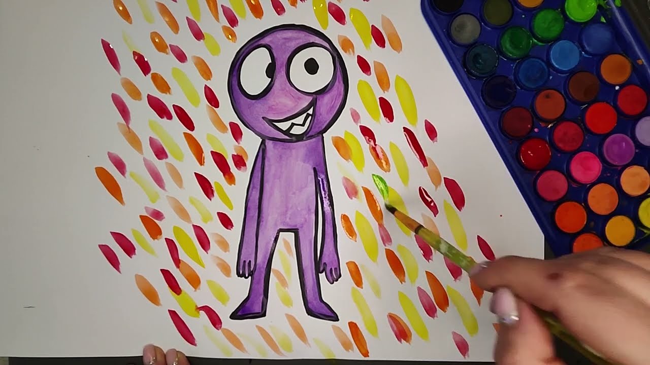 🌈How to Draw & Color 🟣 Purple Rainbow Friend Roblox 🌈ART Domik ...