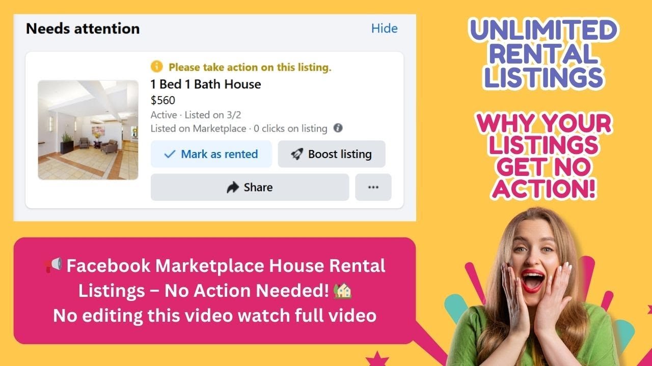 facebook marketplace house rental listings post no action needed - YouTube