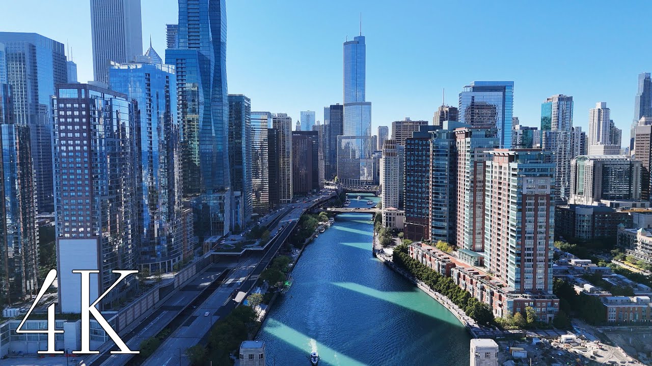 Droning Through Downtown Chicago River 4K - YouTube