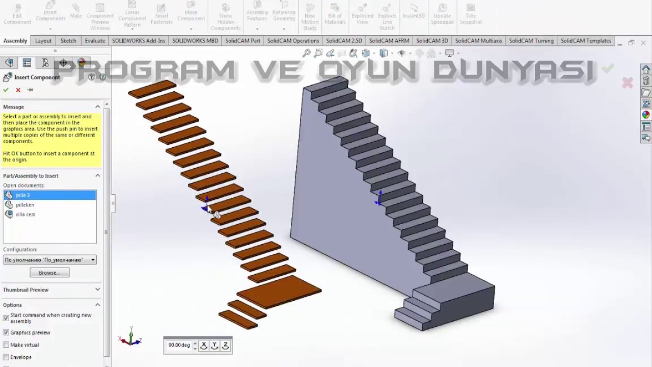 Solidworks Tutorial - Stairs in Solidworks 2016. - YouTube