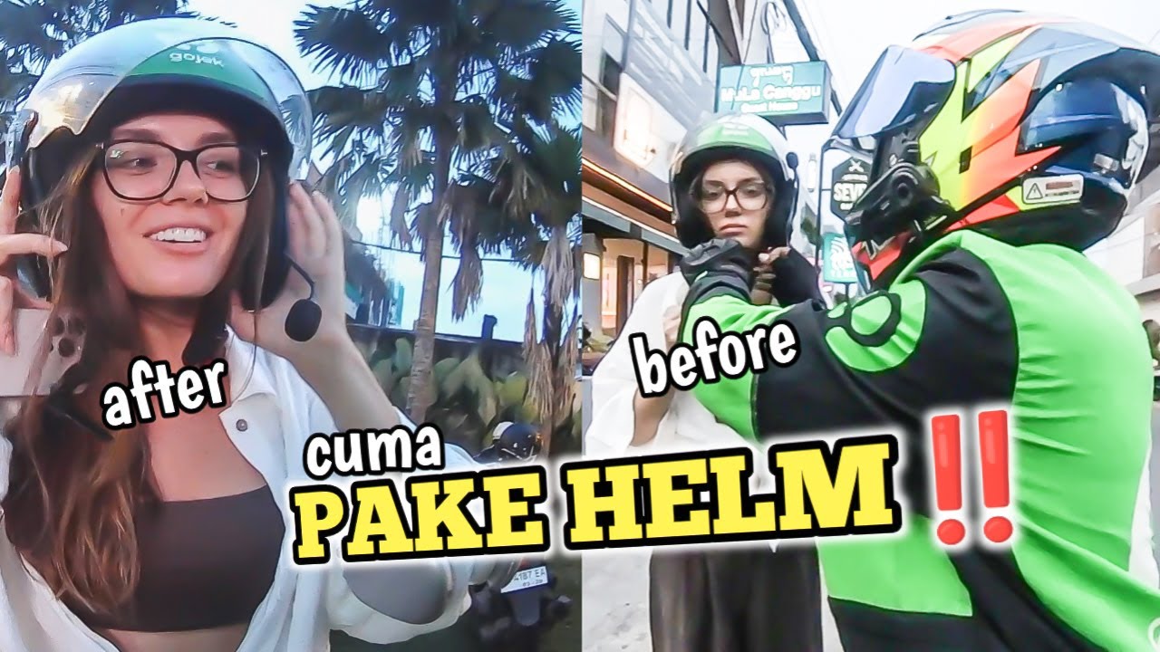 AWALNYA JUTEK NGGAK MAU PAKE HELM, TAPI PAS PAKE SENYUM KECANTIKANNYA ...
