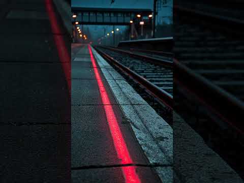 Red warning light line flashing on the train platform #metro  #subway #tram #train #underground