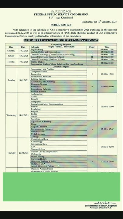 CSS written Exam Date Sheet 2025 - YouTube