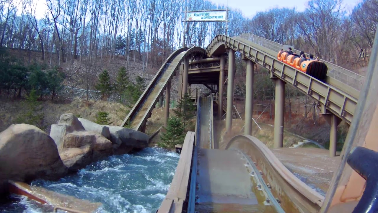 에버랜드 썬더폴스 풀라이드 영상-Thunder Falls Full Ride experience Everland - YouTube