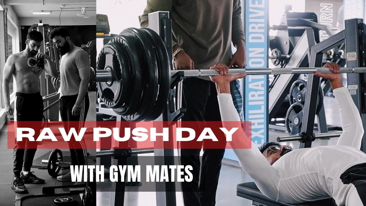 RAW PUSH DAY WITH GYM MATES || #telugufitness || #KPAesthetic - YouTube