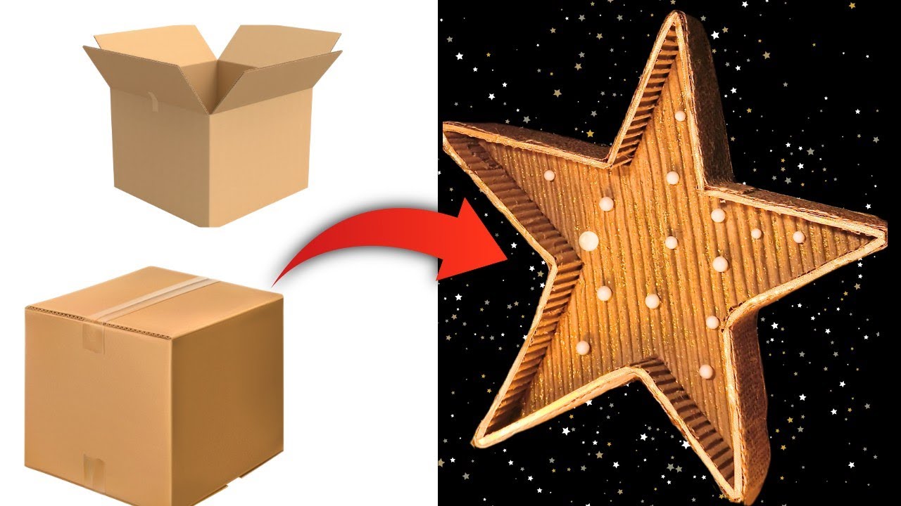 Beautiful Star making with waste cardboard box🤩⭐ | DIY with waste ...