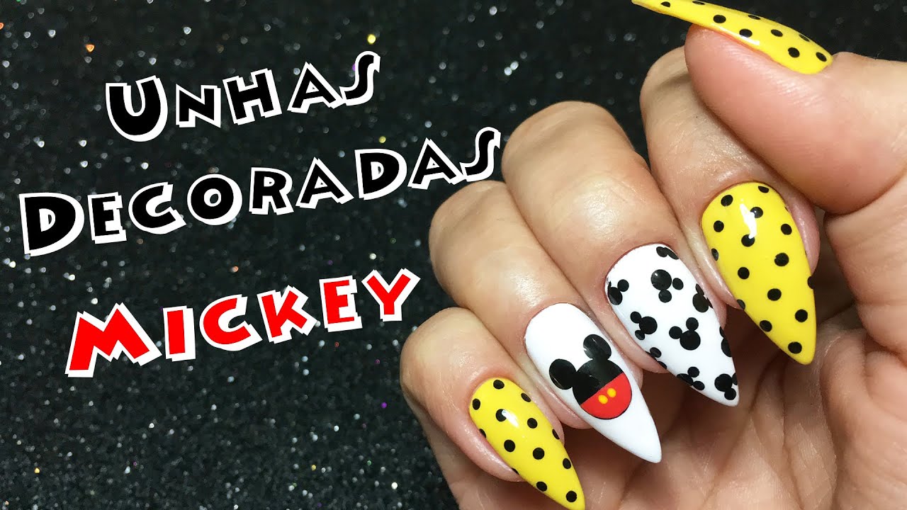Arte Em Unhas Do Mickey Mouse