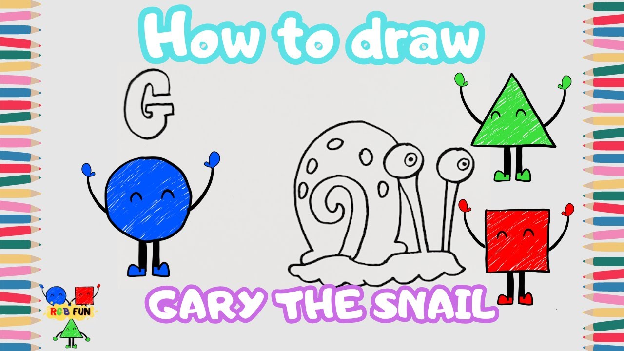 How To Draw Gary the Snail - SpongeBob SquarePants | Fun Drawing And ...