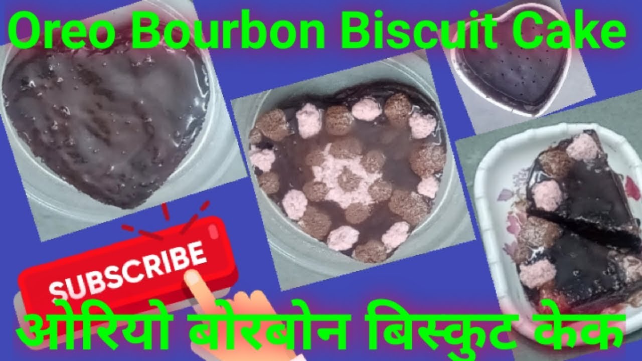 Oreo bourbon three layer cake made with only 3 ingredient without oven ...