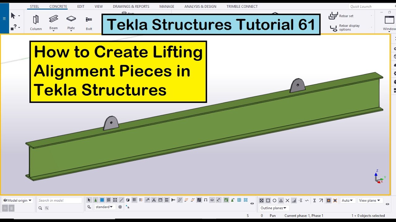 Tekla Structures Tutorial 61 How To Create Lifting Alignment Pieces In Tekla Structures Youtube