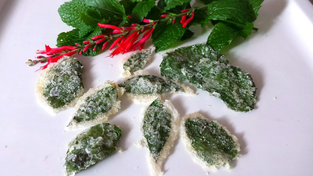 How to Make Candied Herbal Leaves (Lemon Balm, Spearmint, Mint) - YouTube
