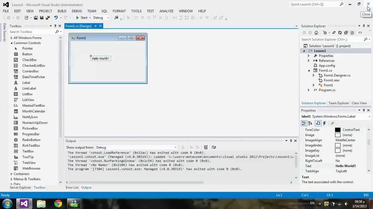 Lesson1_C# Windows Form Application - YouTube