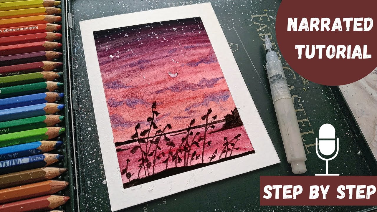 Watercolor pencils tutorial for beginners - YouTube