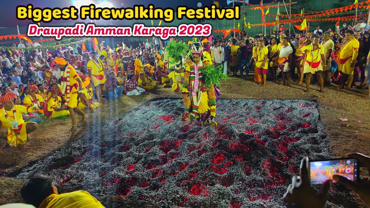 Bengaluru Biggest Firewalking Festival 2023 | Shivajinagar Draupadi ...